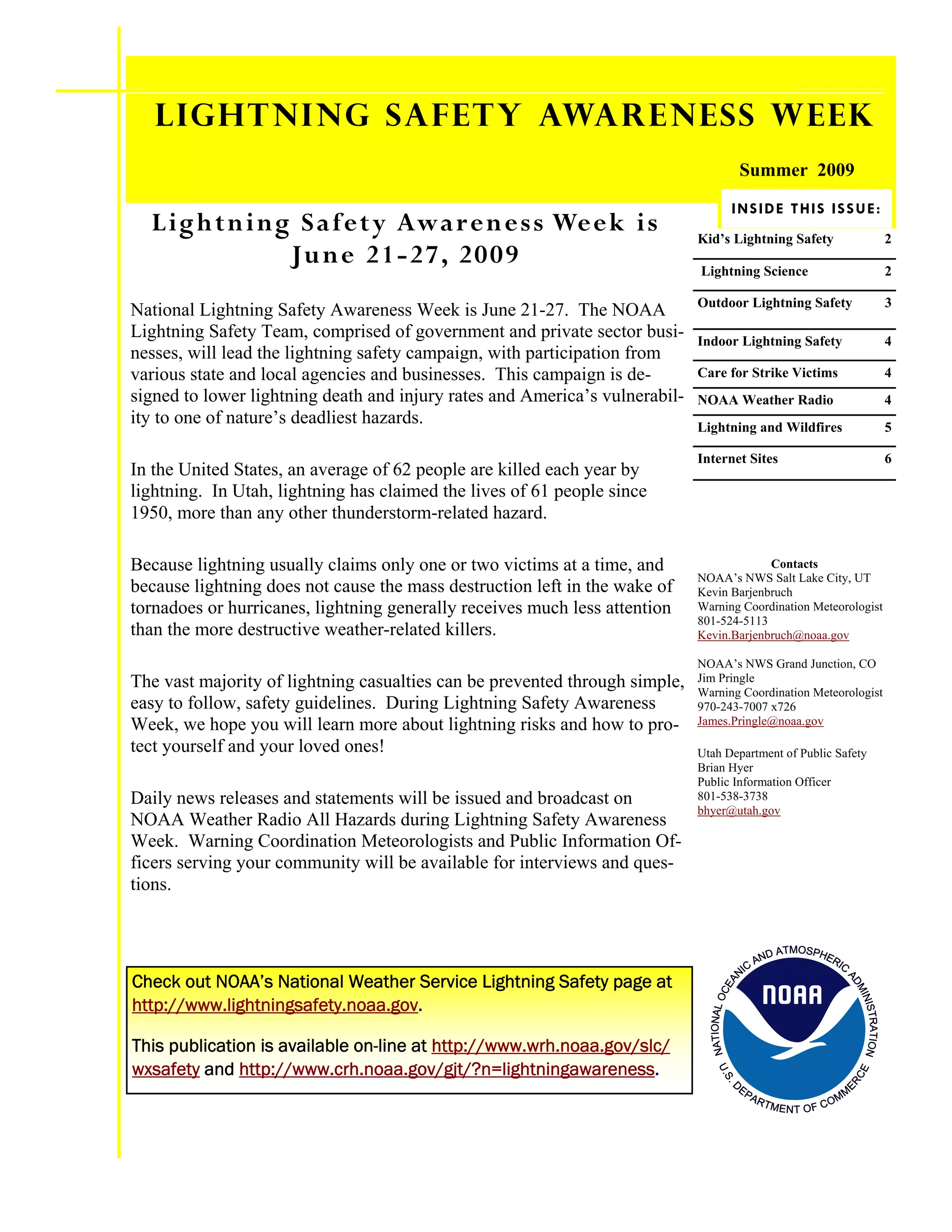 Lightning Safety Awareness Week 2009 | PDF
