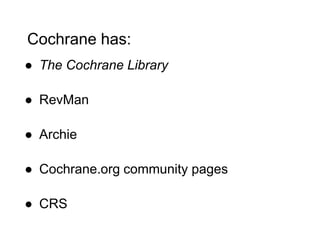 Tools and interfaces for systematic reviews | PPTX