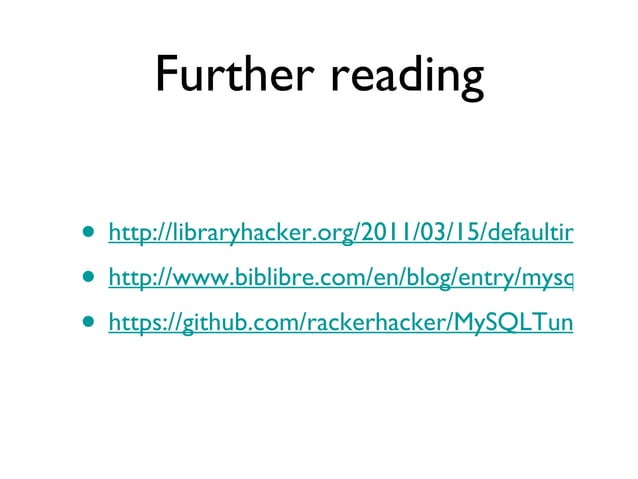 Scotty, I need more speed - Koha tuning | PPT | Databases | Computer Software and Applications
