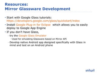 DevFest West 2013 @Google: LIGHTNING TALK : Learnings, Prototypes & Use Cases on Google Glass | PPT
