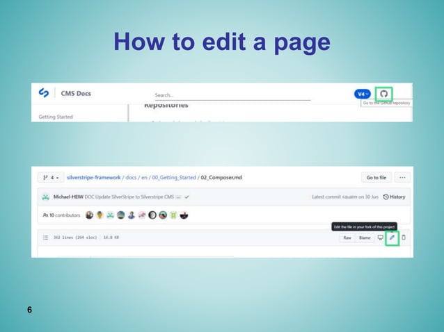 Lightning talk how to edit the Silverstripe CMS docs | PPTX