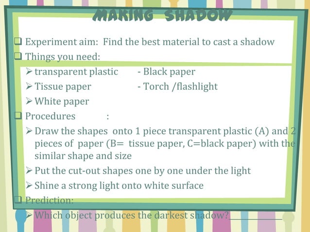 Light and Shadow | PPTX | Physics | Science