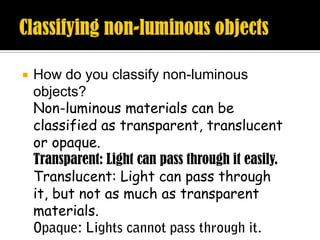 Light | PPTX | Physics | Science
