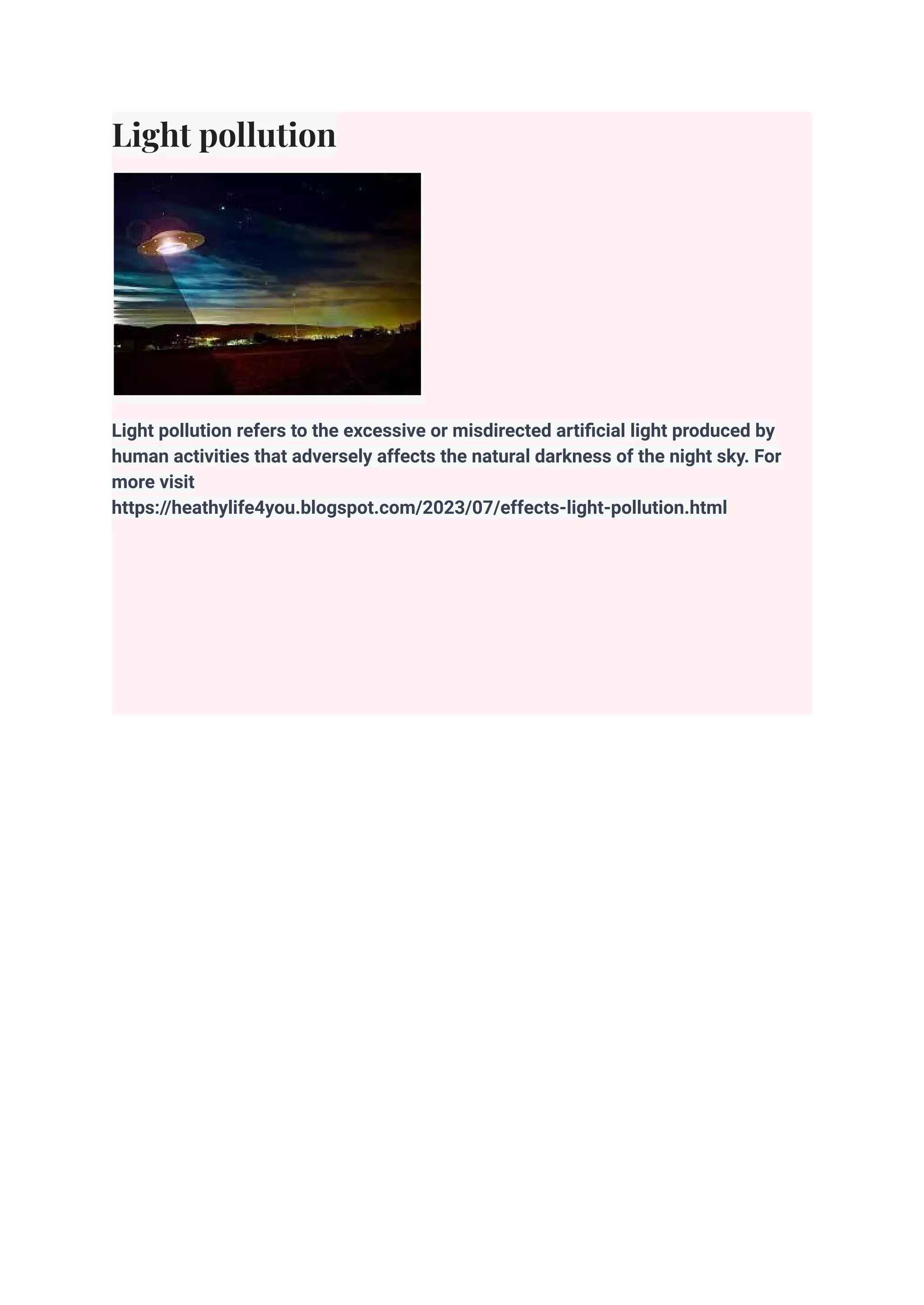 Light pollution | PDF | Environment | Science