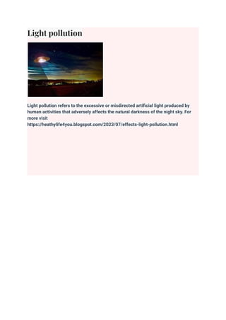 Light pollution | PDF | Environment | Science