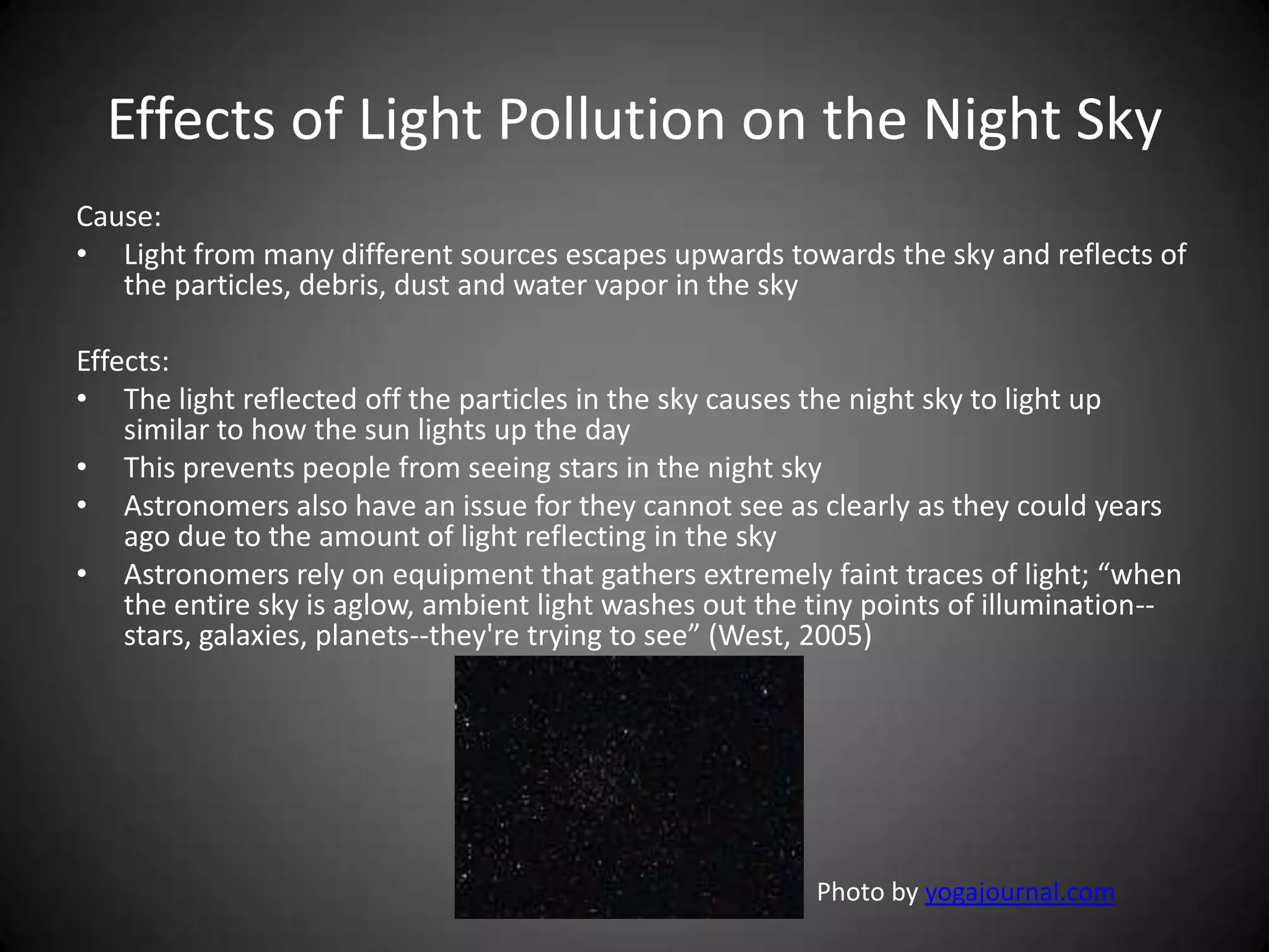 Light Pollution And Its Effects On The Night Sky | PPTX
