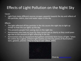 Light Pollution And Its Effects On The Night Sky | PPTX