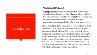 Environmental Science - Light Pollution | PPTX