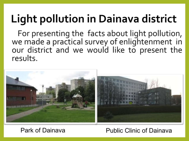 Light pollution in Kaunas - Lithuania | PPSX