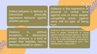 Dimension of Violence and its impact to individuals | PPTX
