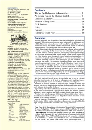 LIGHT RAILWAYS MAGAZINE Feb.2001