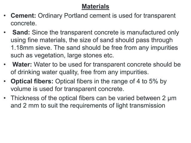 Light Transmitting Concrete (LTC) | PPT
