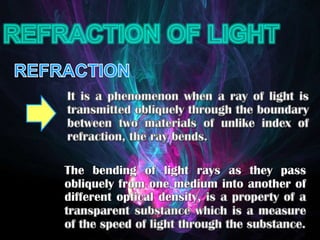 Lights and Optics - reflection, refraction and dispersion of light | PPTX