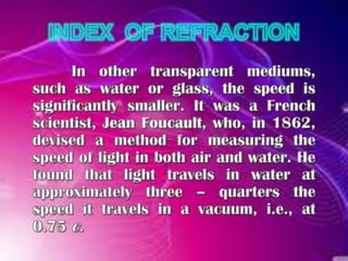 Lights and Optics - reflection, refraction and dispersion of light | PPTX