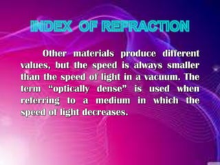 Lights and Optics - reflection, refraction and dispersion of light | PPTX
