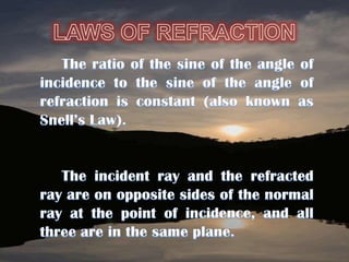 Lights and Optics - reflection, refraction and dispersion of light | PPTX