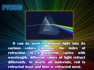 Lights and Optics - reflection, refraction and dispersion of light | PPTX