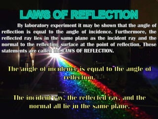 Lights and Optics - reflection, refraction and dispersion of light | PPTX