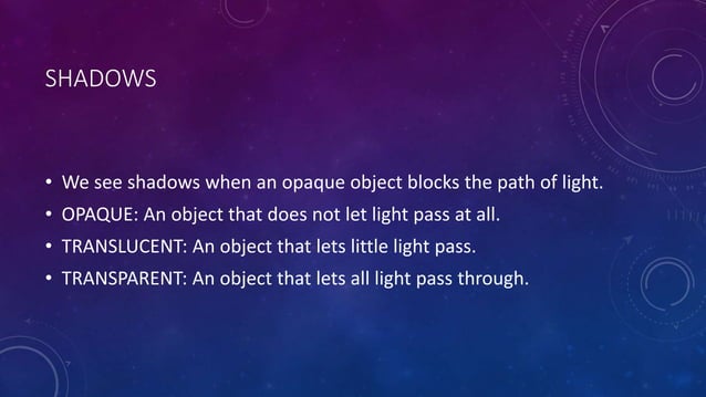 Lights and shadows | PPTX