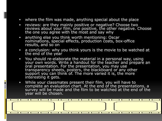 Lights, camera, action | PPTX