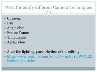 Lights, camera, action | PPTX