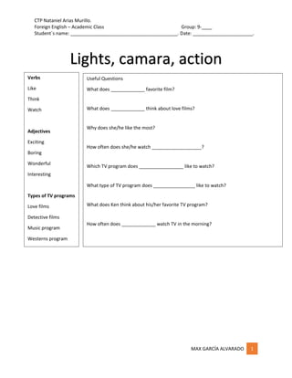 Lights, camera and action | PDF | Lifestyle | Genres