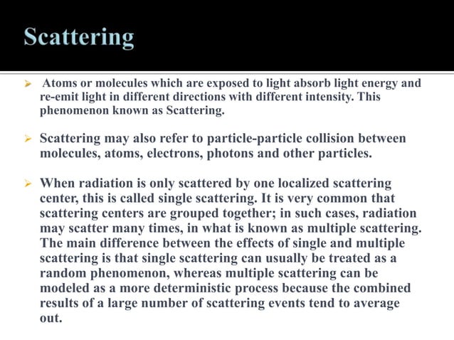 Light scattering | PPTX | Chemistry | Science