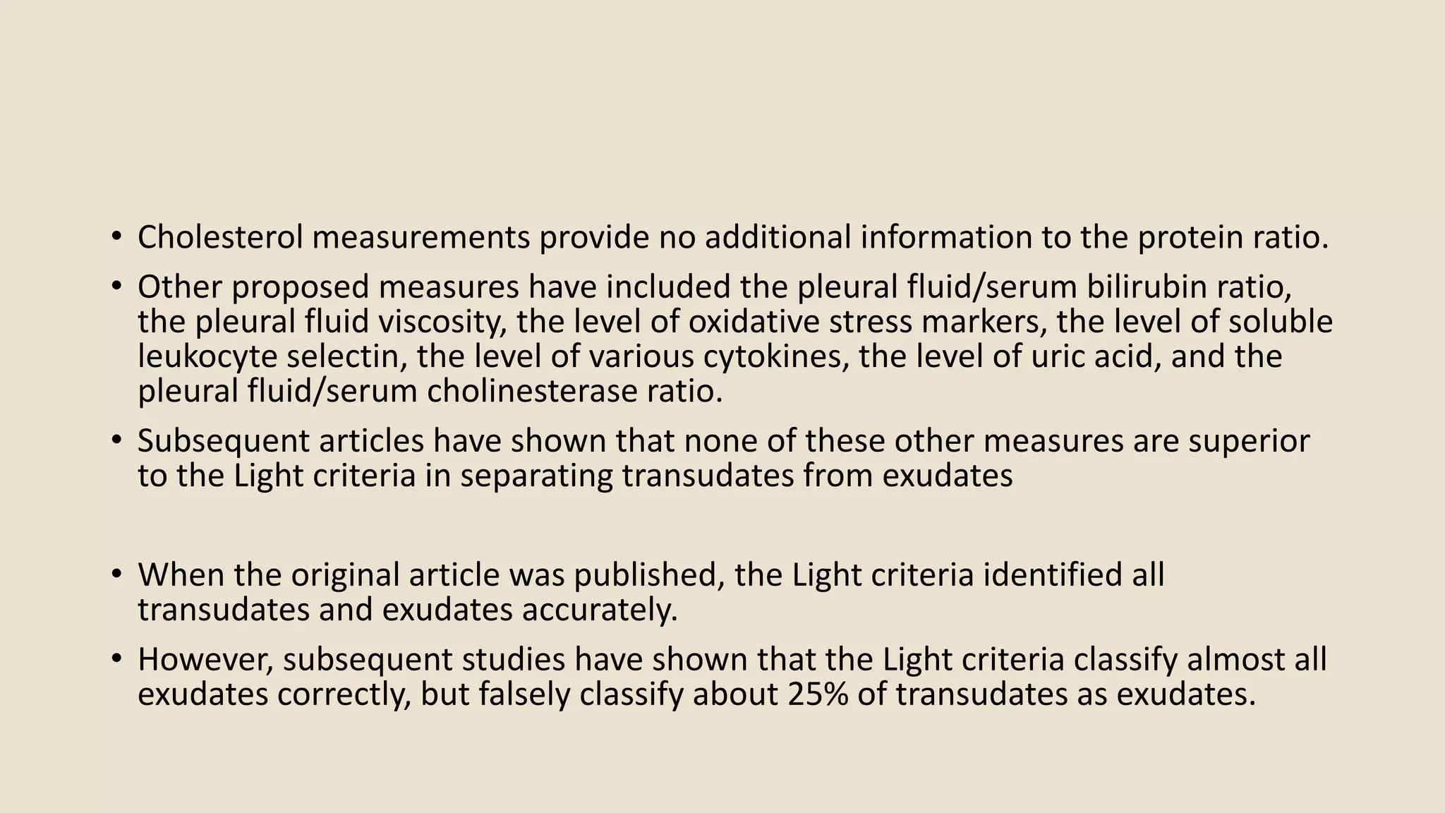 Lights criteria pleural diseases | PPTX