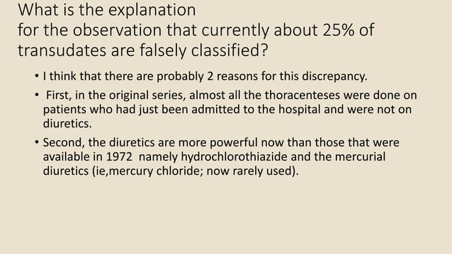 Lights criteria pleural diseases | PPTX | Lung and Respiratory Health ...