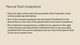 Lights criteria pleural diseases | PPTX