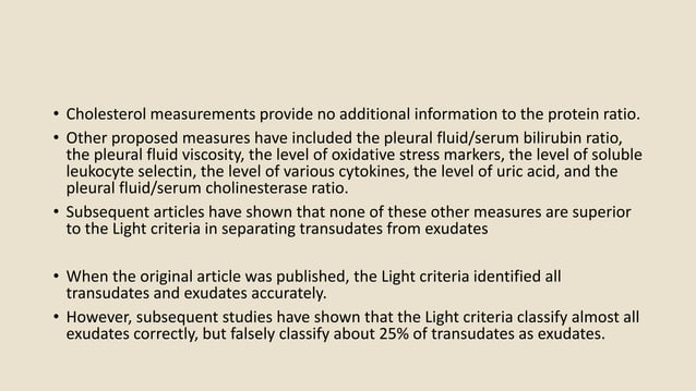 Lights criteria pleural diseases | PPTX | Lung and Respiratory Health ...