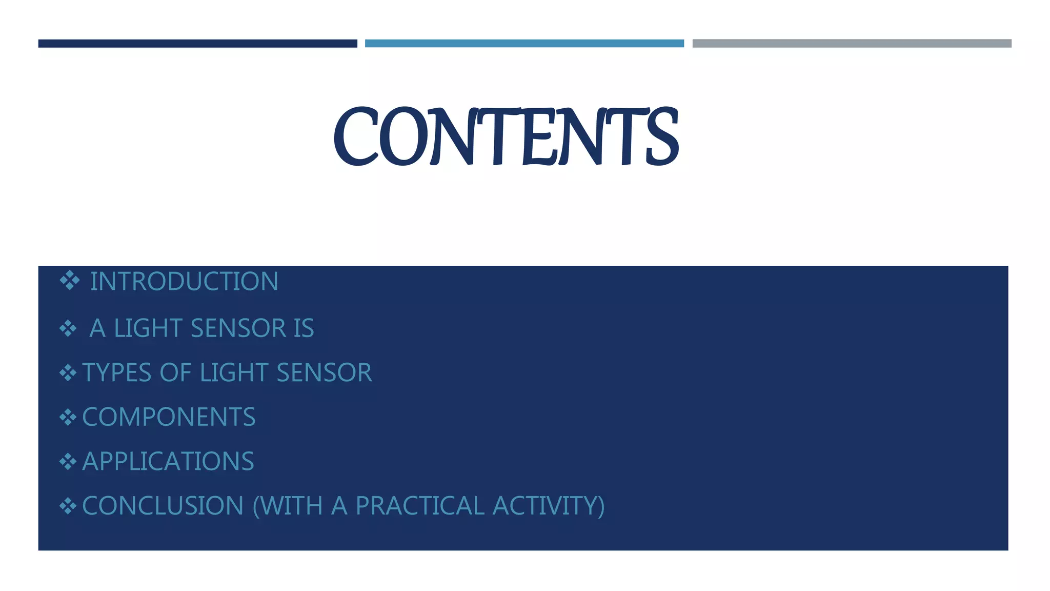 Light sensors seminar | PPTX