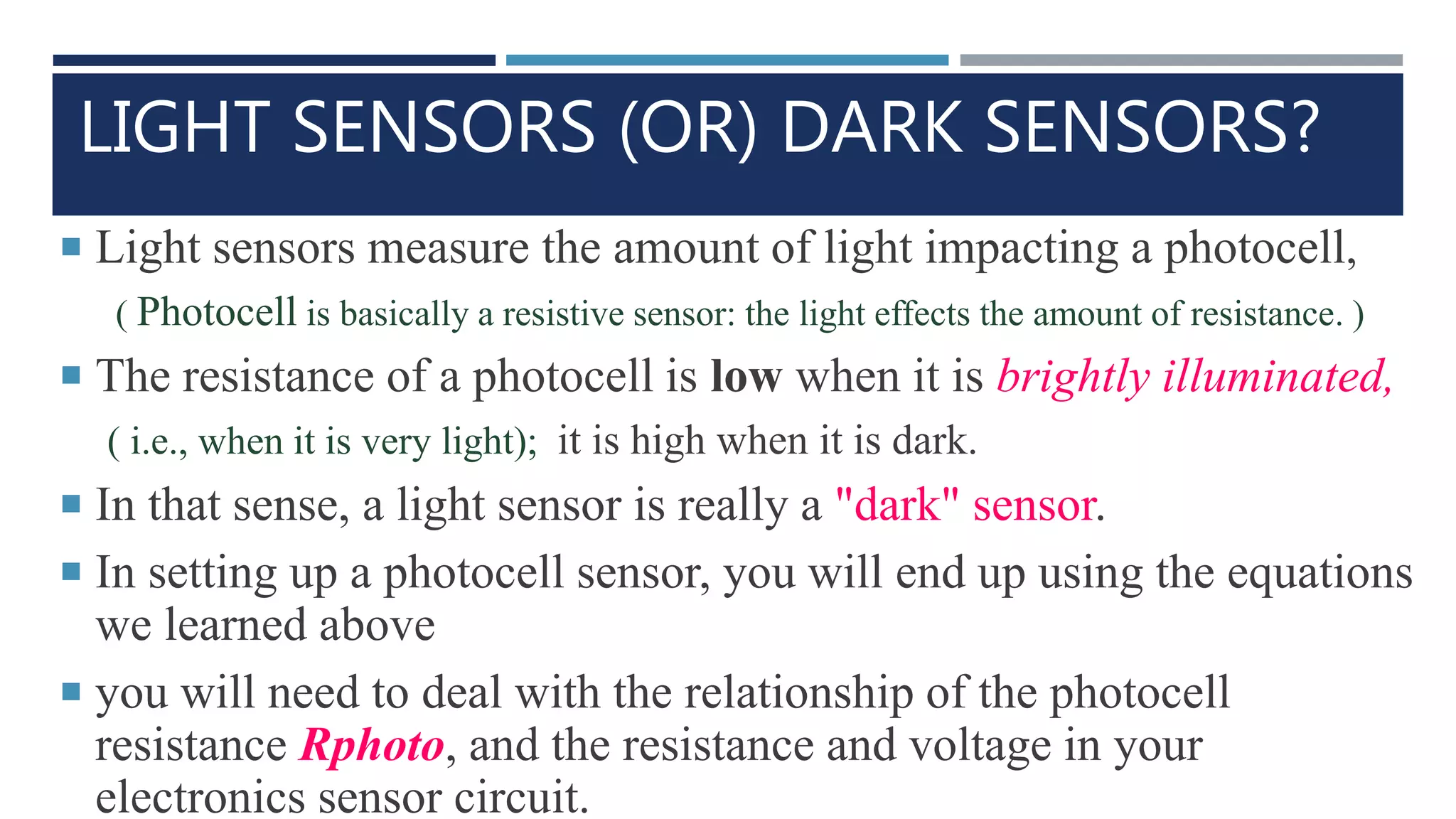 Light sensors seminar | PPTX
