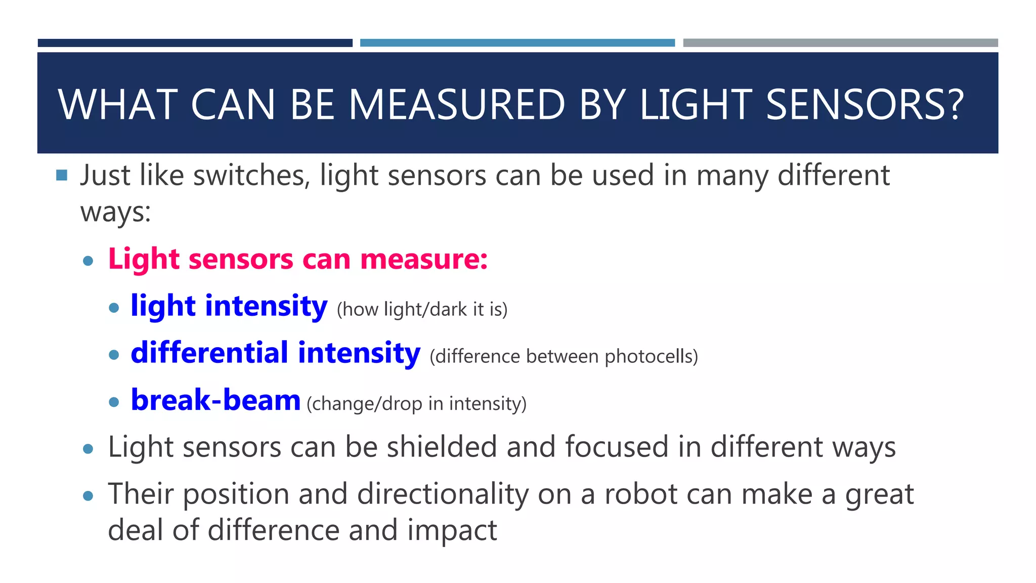 Light sensors seminar | PPTX