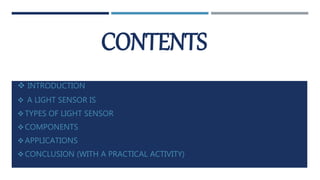 Light sensors seminar | PPTX