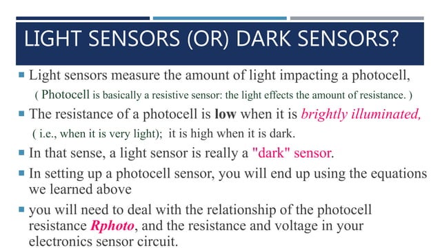 Light sensors seminar | PPTX