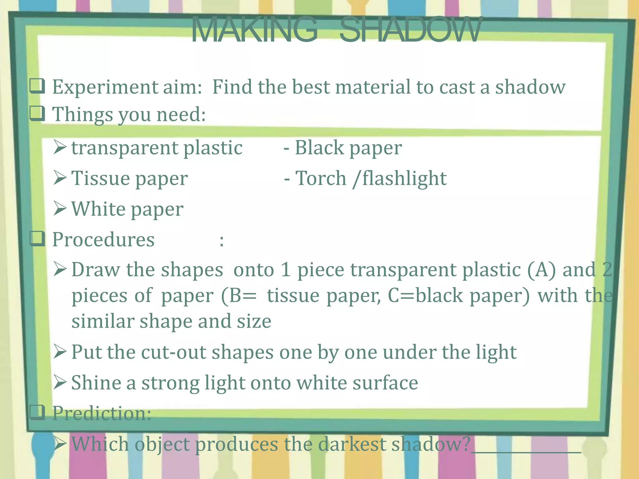 Light shadows and reflections | PPTX