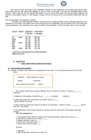 Lights lesson plan | DOC