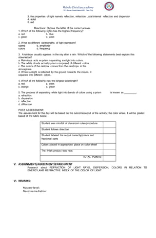 Lights lesson plan | DOC