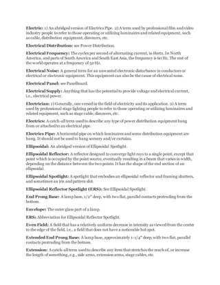 Light and Sound Glossary of theatrical lighting | DOCX