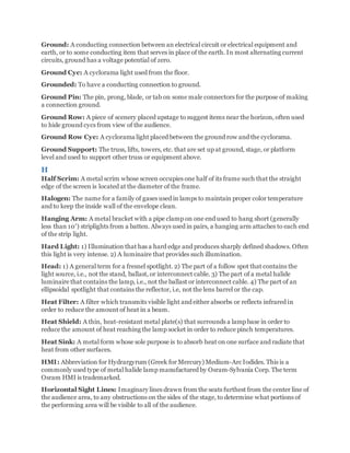Light and Sound Glossary of theatrical lighting | DOCX