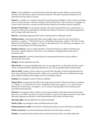 Light and Sound Glossary of theatrical lighting | DOCX