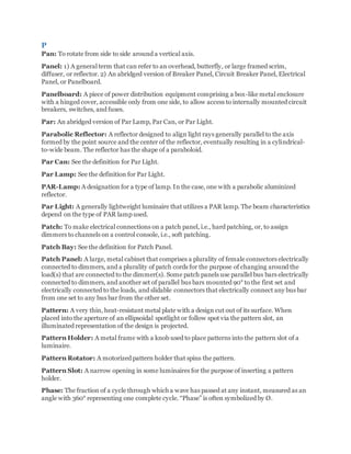 Light and Sound Glossary of theatrical lighting | DOCX