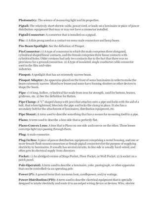 Light and Sound Glossary of theatrical lighting | DOCX