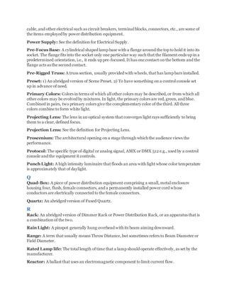 Light and Sound Glossary of theatrical lighting | DOCX