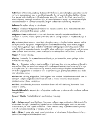 Light and Sound Glossary of theatrical lighting | DOCX