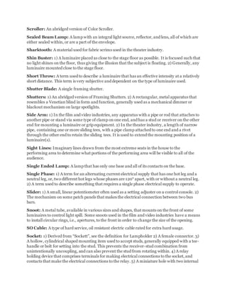Light and Sound Glossary of theatrical lighting | DOCX