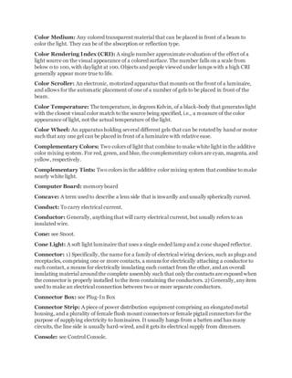 Light and Sound Glossary of theatrical lighting | DOCX