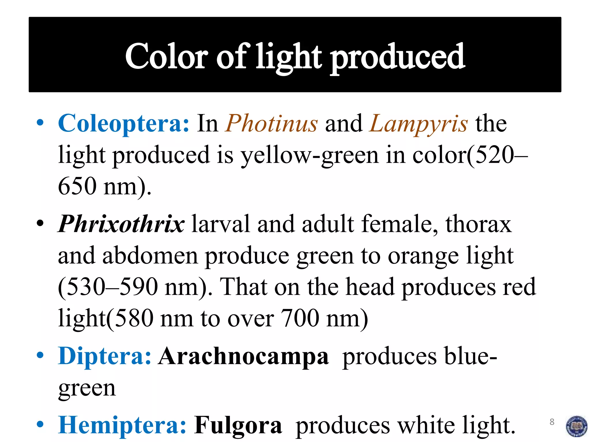 Light Production, Sound production and Thermoregulatoin in Insects | PPTX