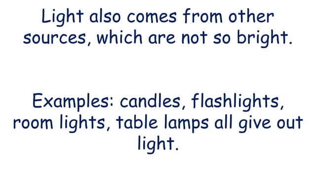 Light sources | PPTX | Science